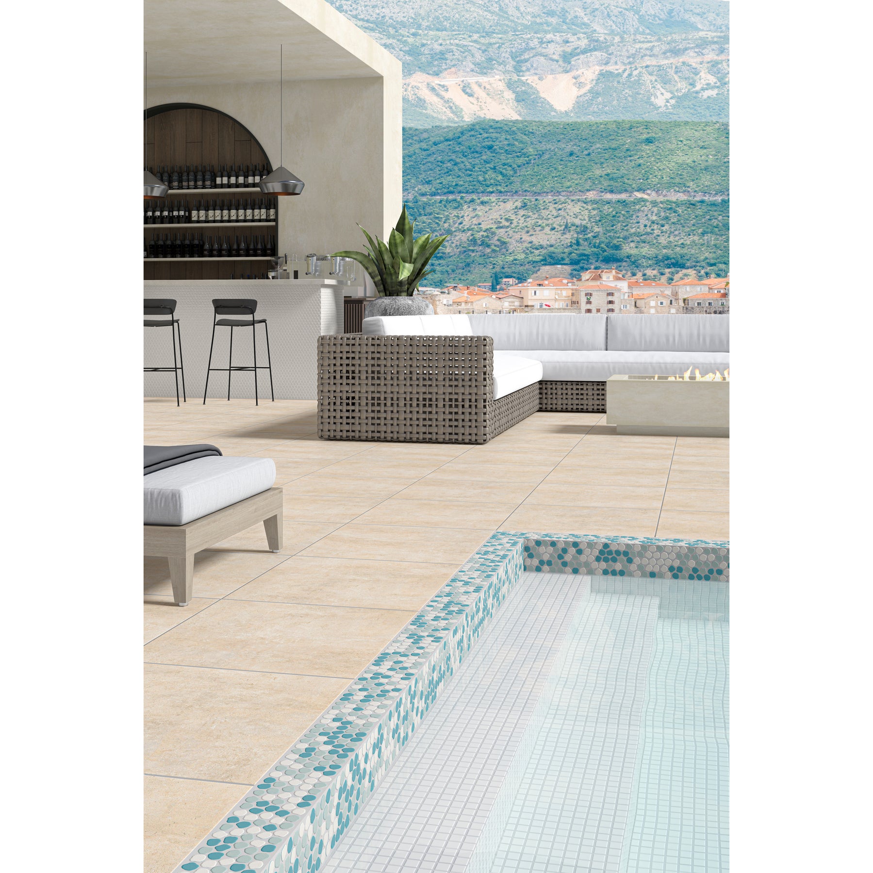 Daltile - Keystones - Organic 1" Penny Round - Porcelain Tile Mosaic ...